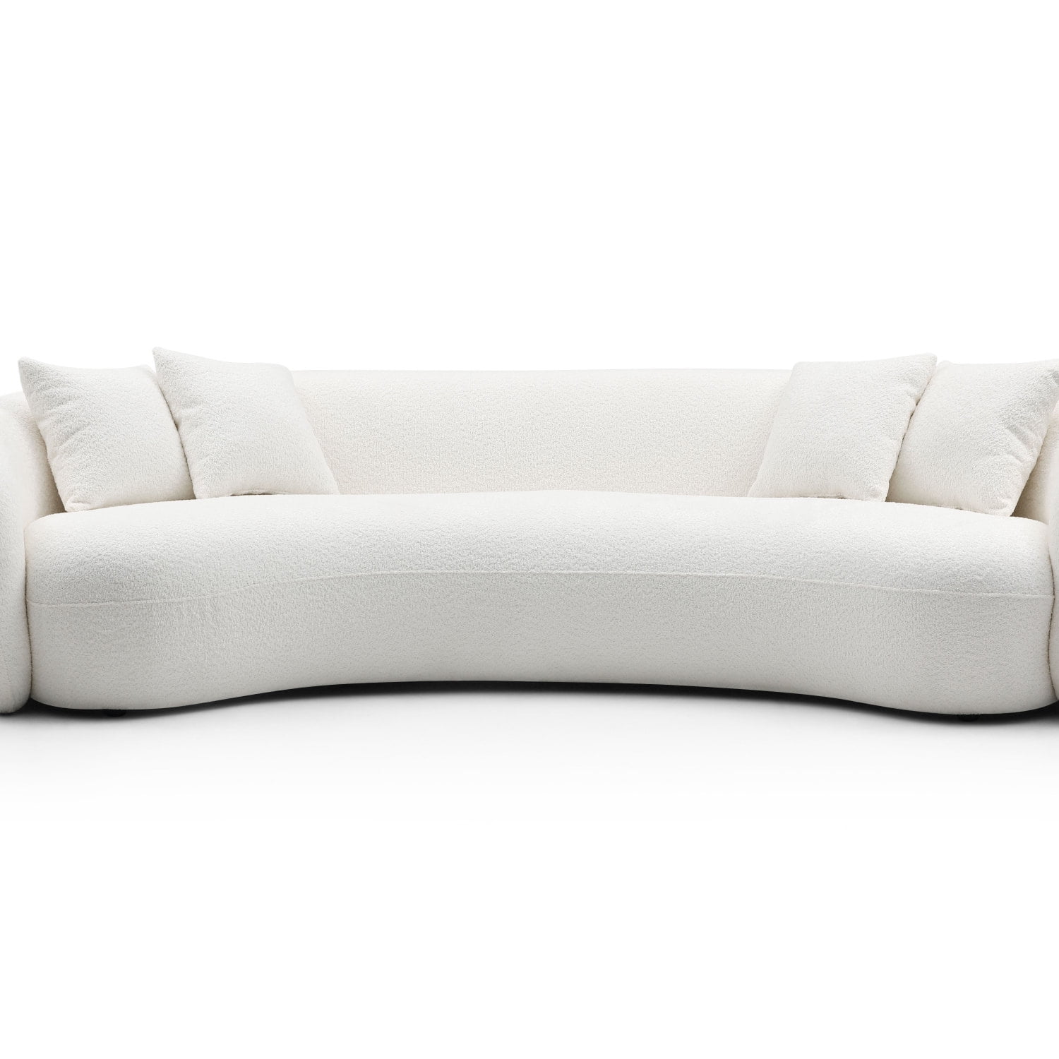 Modern 5-Seater Boucle Sectional Half Moon Leisure Couch Curved Sofa in ...