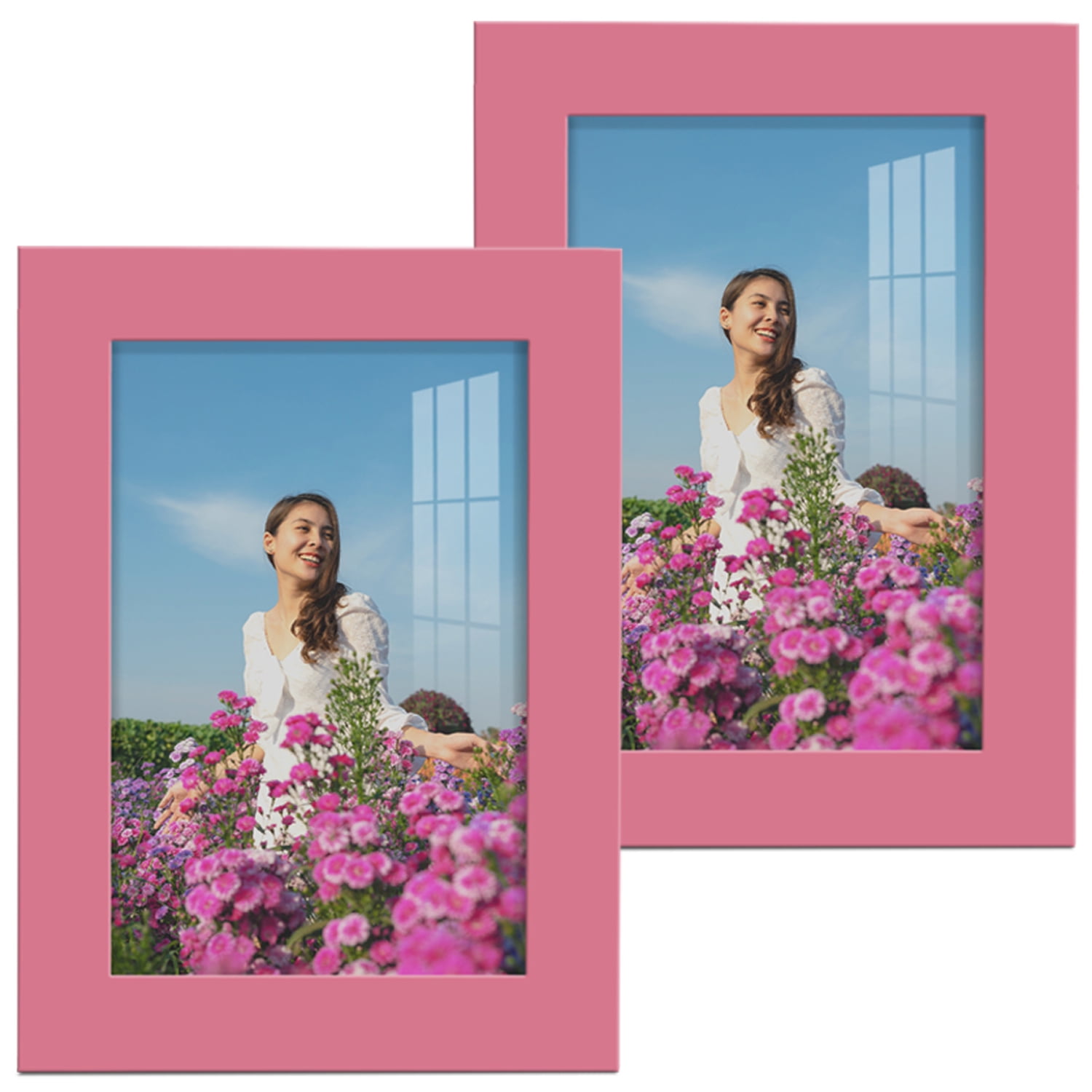 Wexford Home Wooden 5x7 Hot Pink Picture Frames Set of 2 for Wall or ...