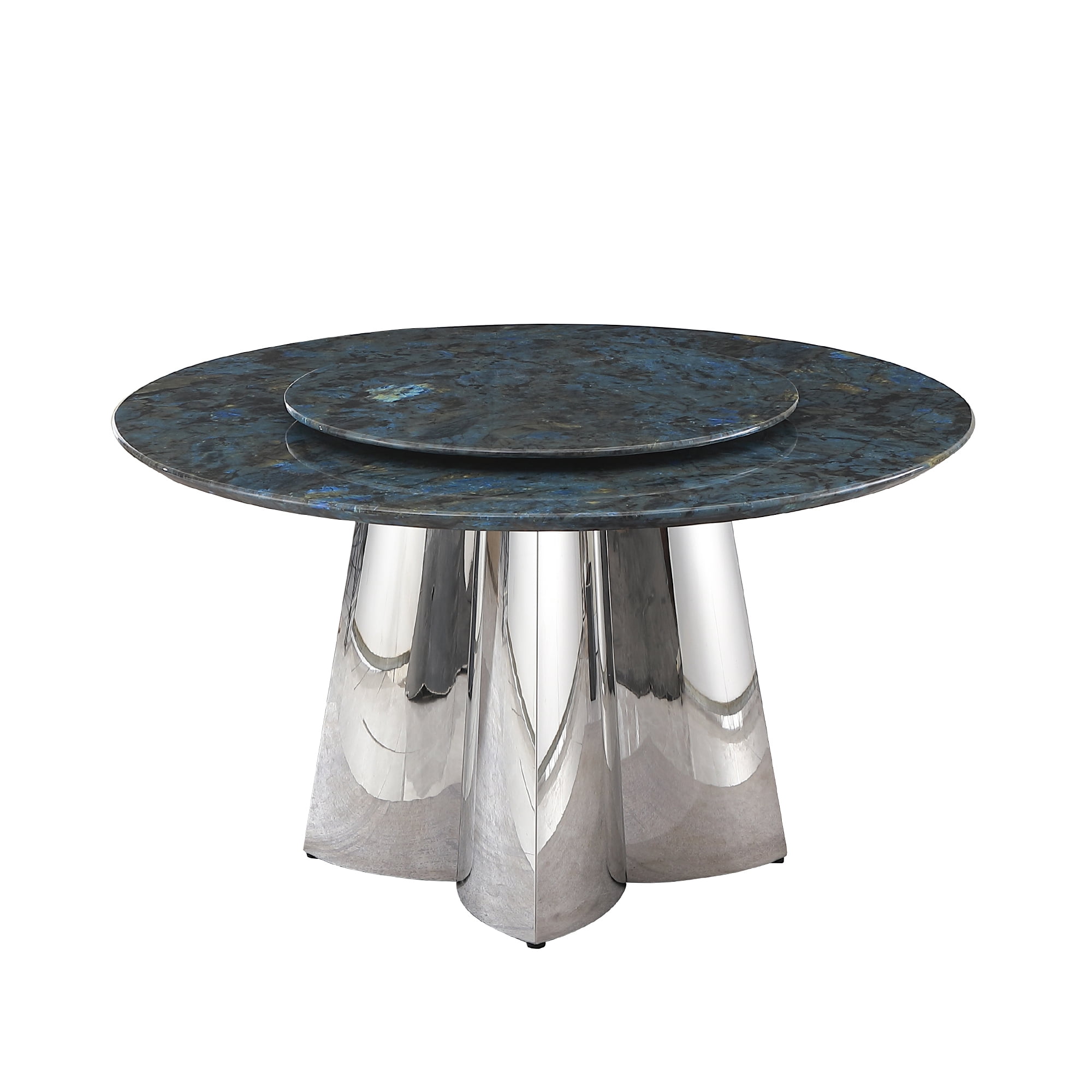 Modern 53.3'' Sintered Stone Dining Table with 31.5'' Round Turntable ...