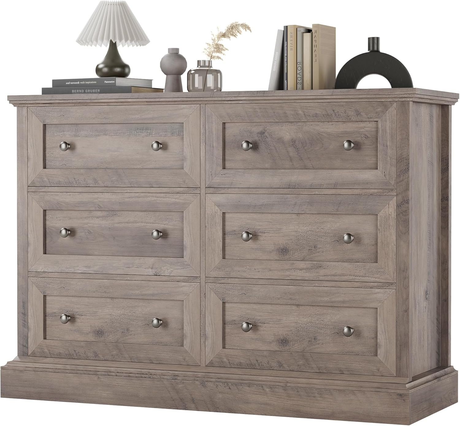 Modern 6 Drawer Double Dresser, Wood Dresser Chest, Wide Chest of ...