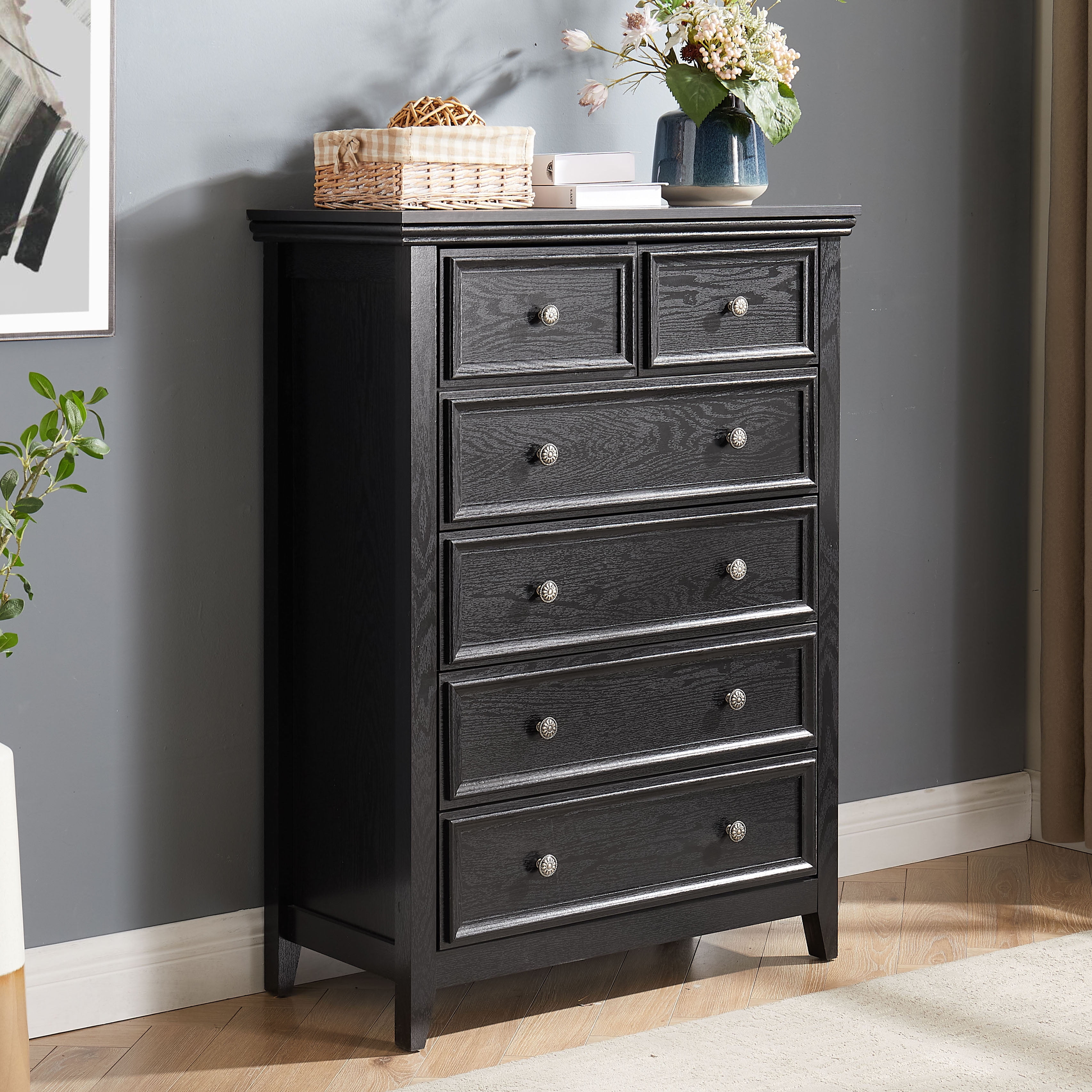 Modern 6 Drawers Dresser 6 Drawers Cabinet,Chest of Drawers Closet ...