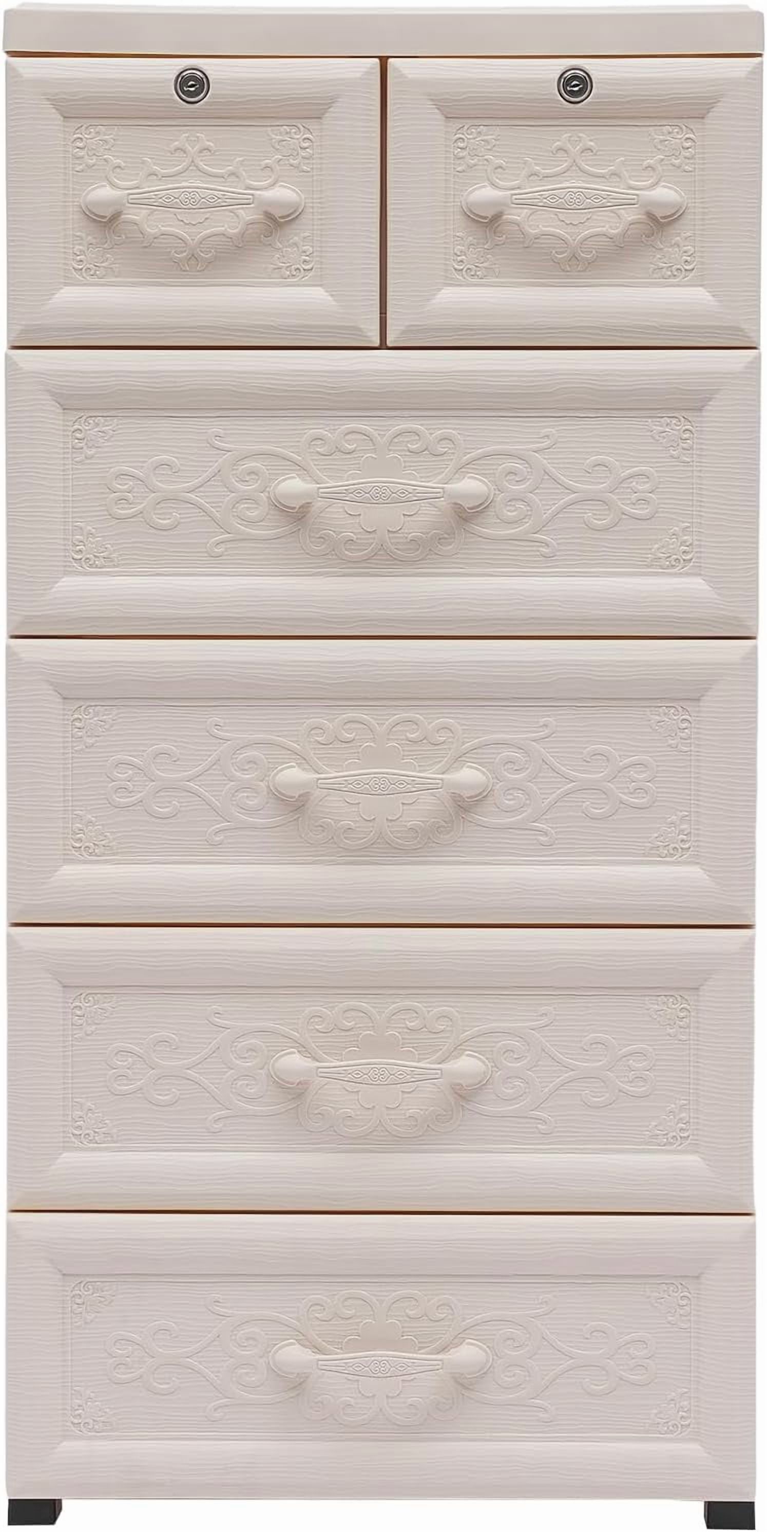 Modern 6 Drawers Storage Cupboard, 19.6 x 13.7 x 40.1 Inch 18 Lbs ...
