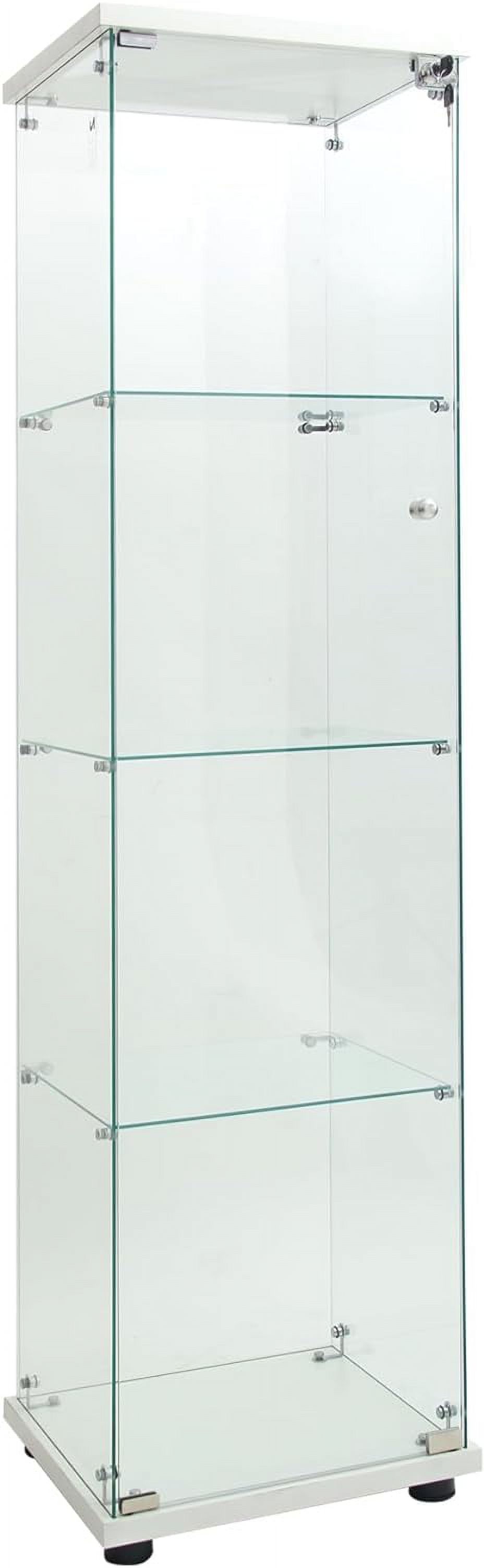 Modern 64.5'' Contemporary 4-Shelf Case Glass Display Cabinet in Clear ...