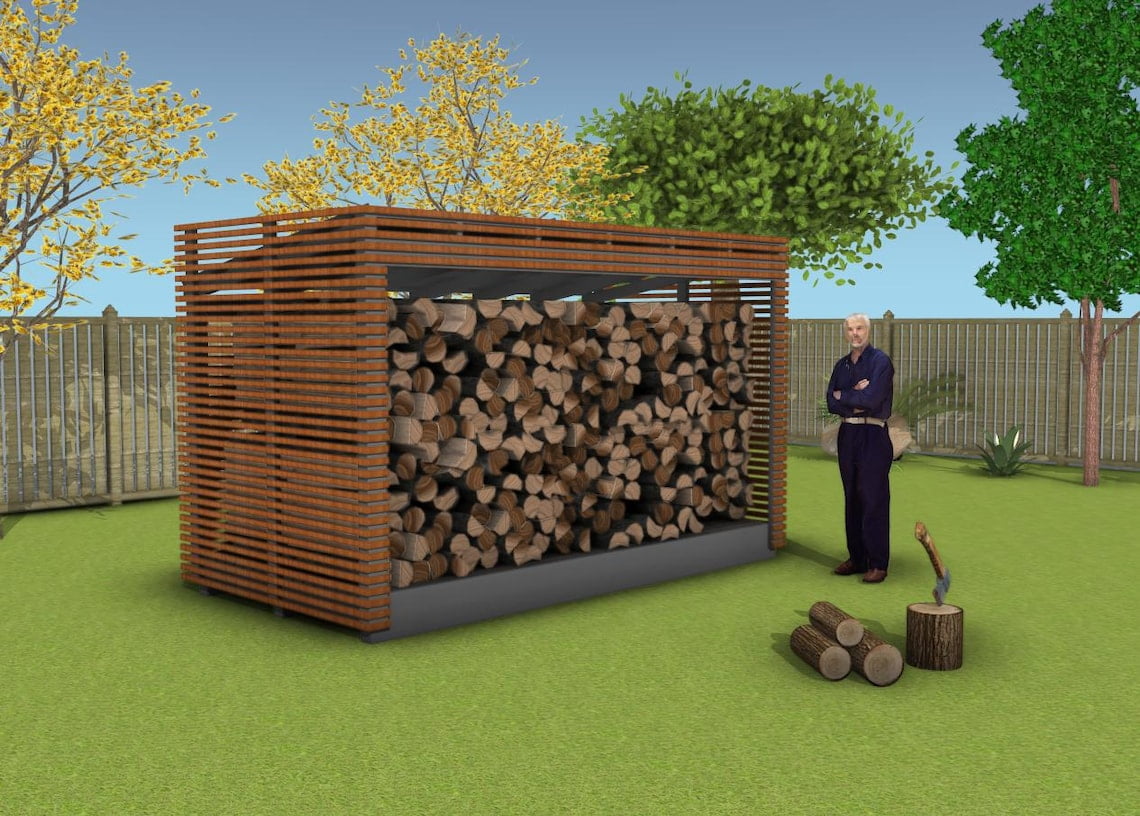Modern 6x12 Firewood Shed 3 Cord Storage Durable Practical Design Plans ...