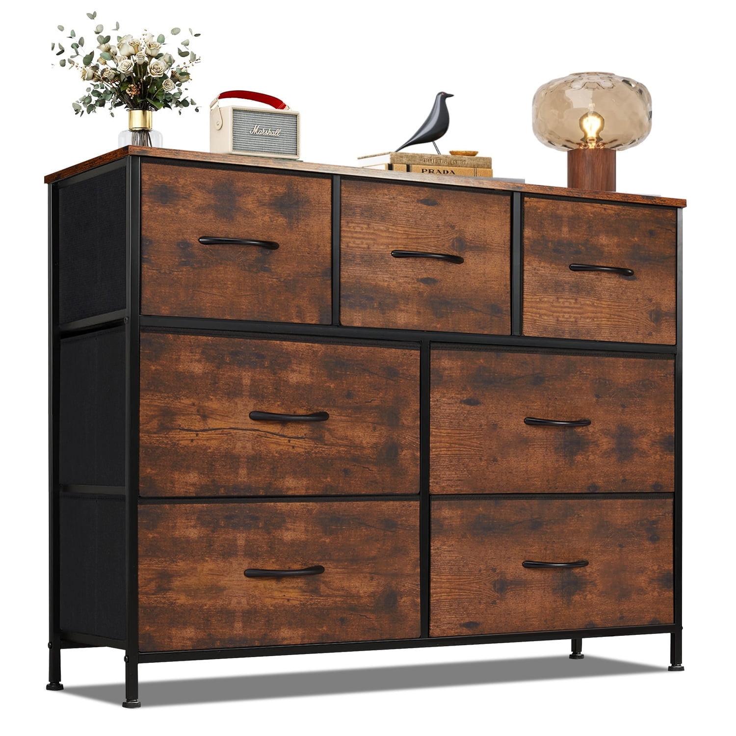 Modern 7 Drawer Fabric Dresser, Chest of Drawer Organizer Storage ...