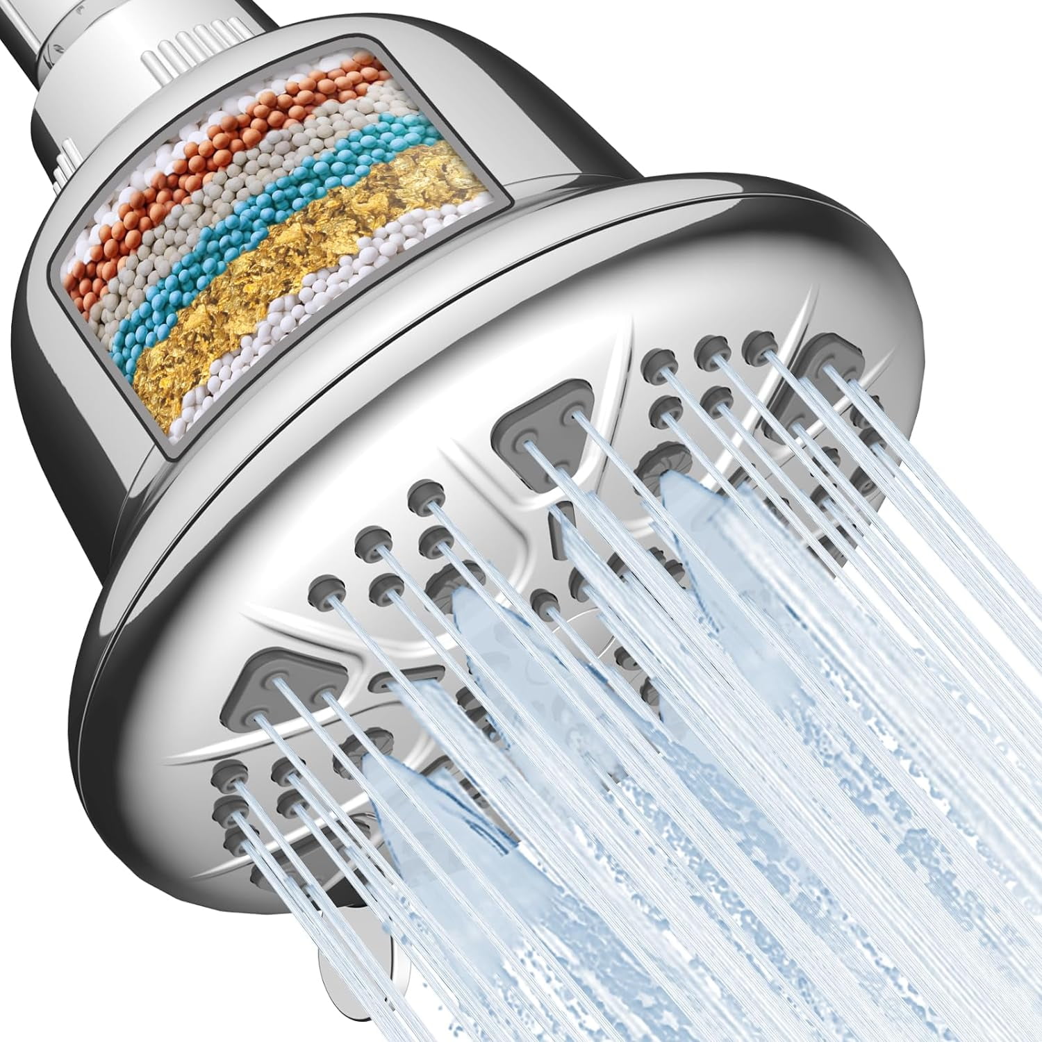 Modern 7-Setting Shower Head with Dual Handheld, Tool-Free Installation ...