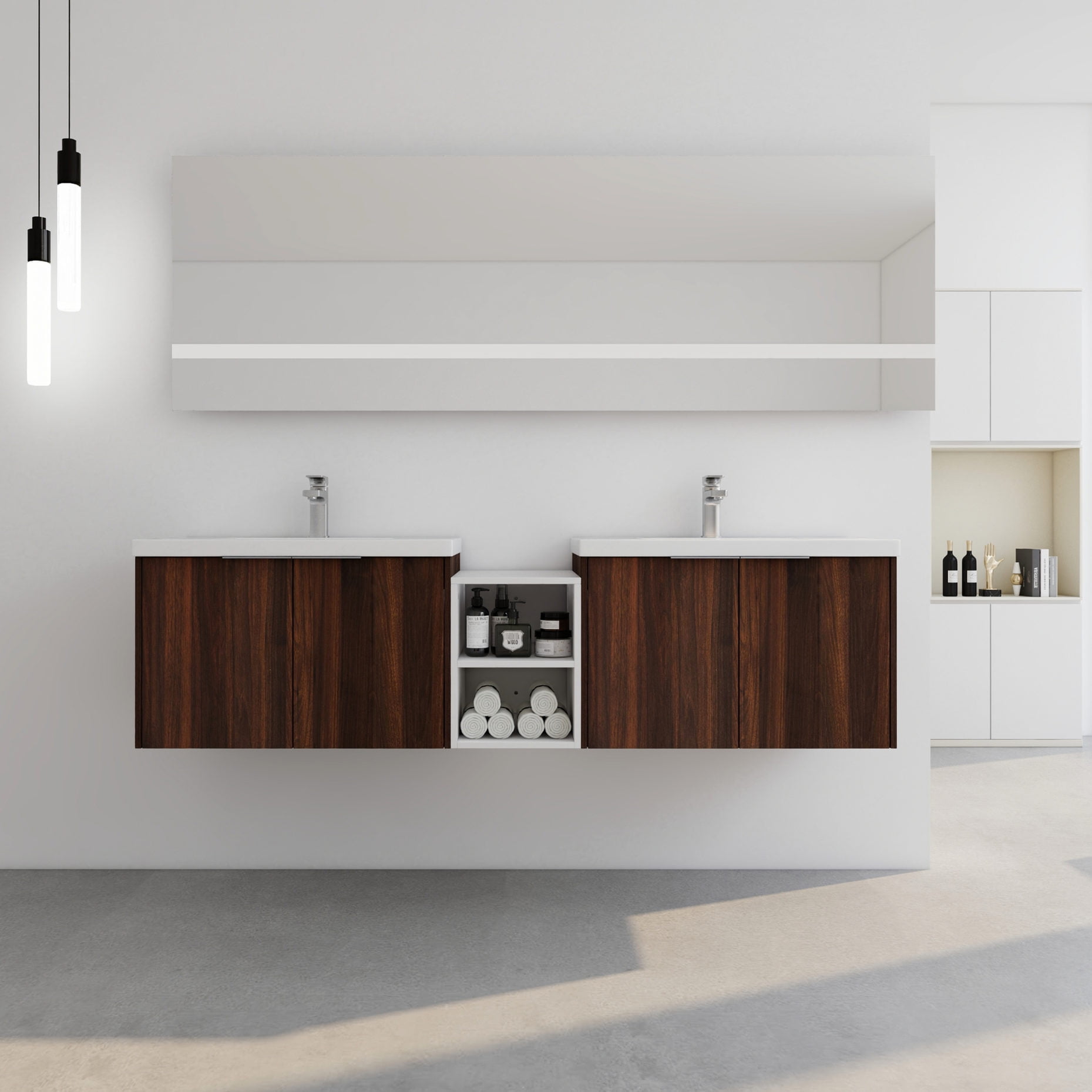 Modern 72 Inch Bathroom Vanity | Storage for Daily Cleaning Items | Eco ...