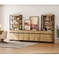Modern 72" Tall 3 Tier Wood Bookshelf with Storage Cabinets, Adjustable ...