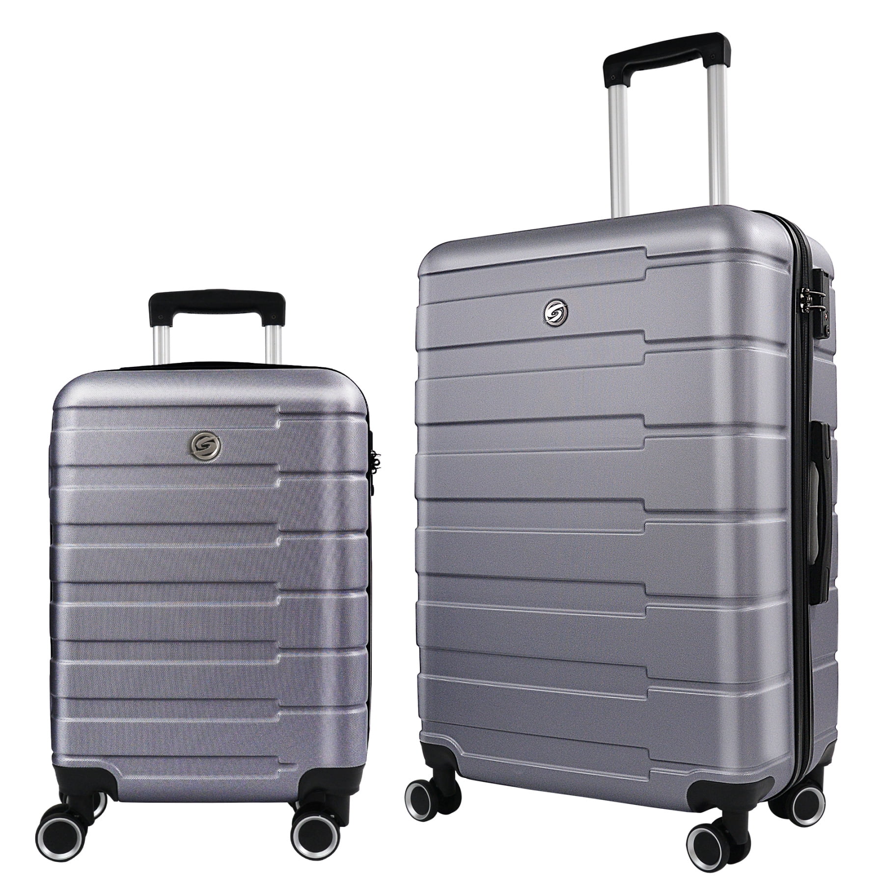 Modern ABS Travel Luggage Sets 2 Piece, Hard Shell Suitcase Checked ...