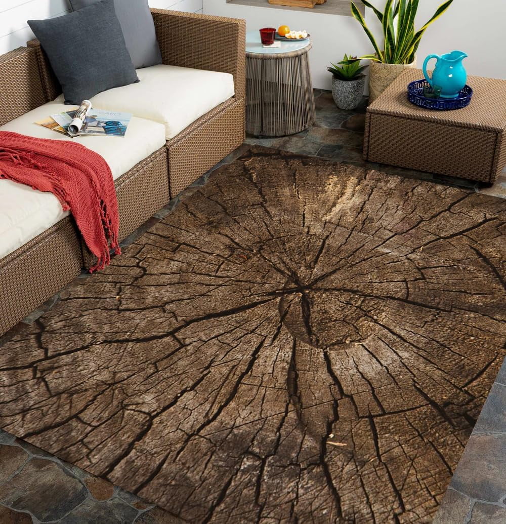 Modern Abstract 5'x8' Outdoor Rug Waterproof Washable Funky Area Rug ...