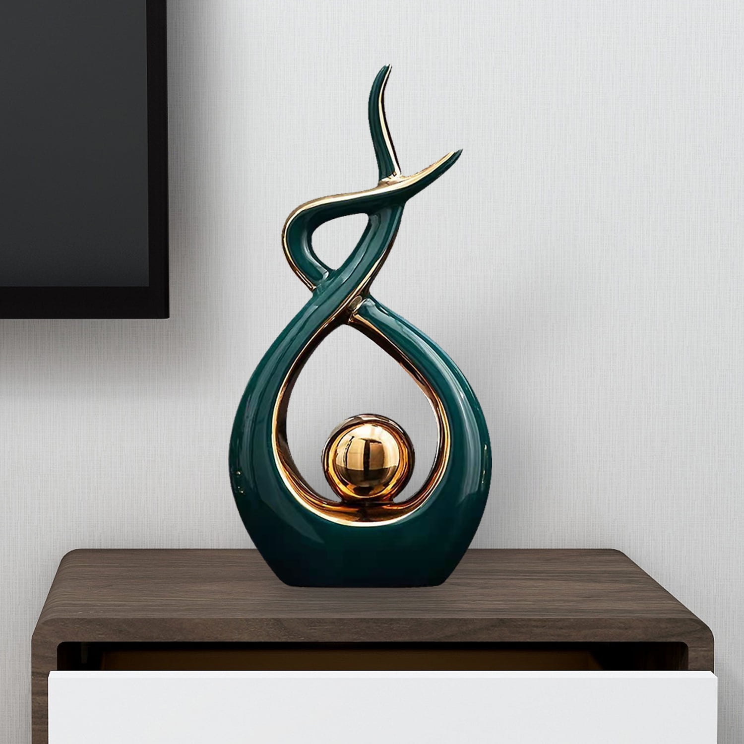Walmart Modern Abstract Art Ceramic Statue Sculpture, Small Indoor ...