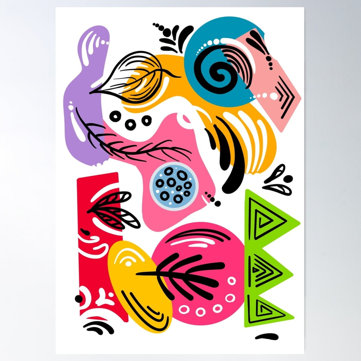 Modern Abstract Art Design - Doodling Art Poster Wall Art, Modern Wall ...