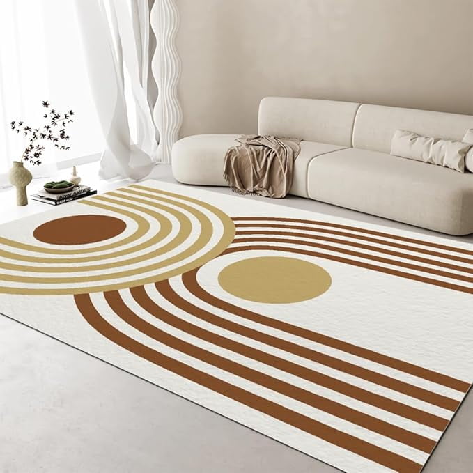 Modern Abstract Art Mid-Century Area Rug, Bohemian Art Design Living ...