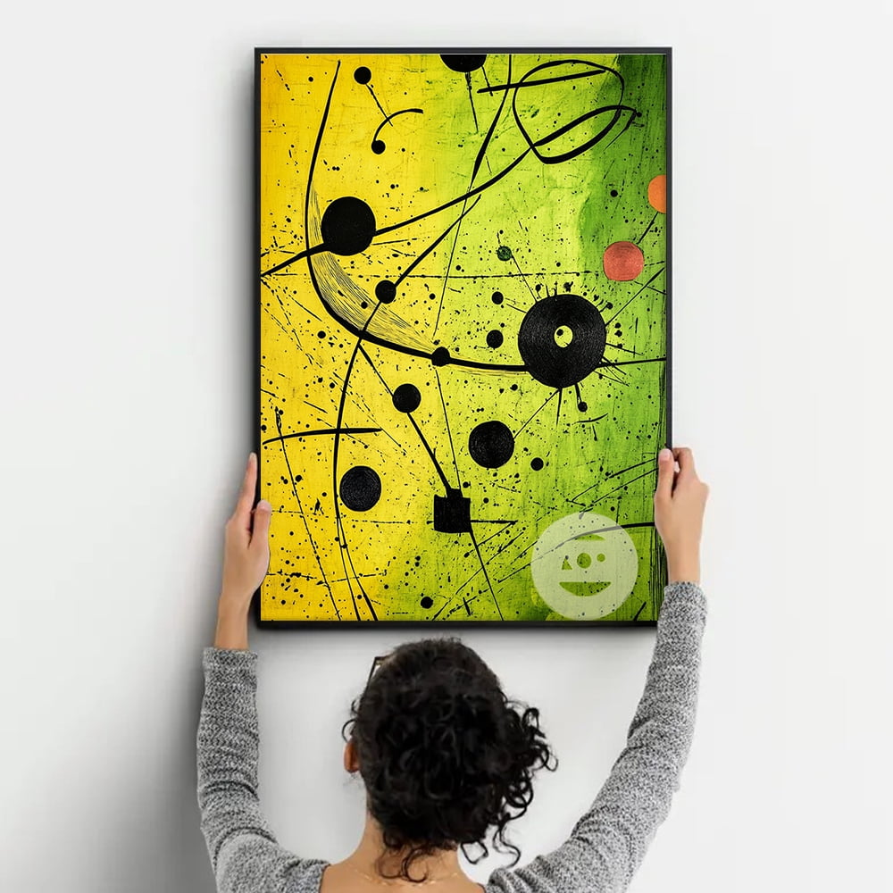 Modern Abstract Art Wall Hanging - Pine-Framed Decorative Painting with ...