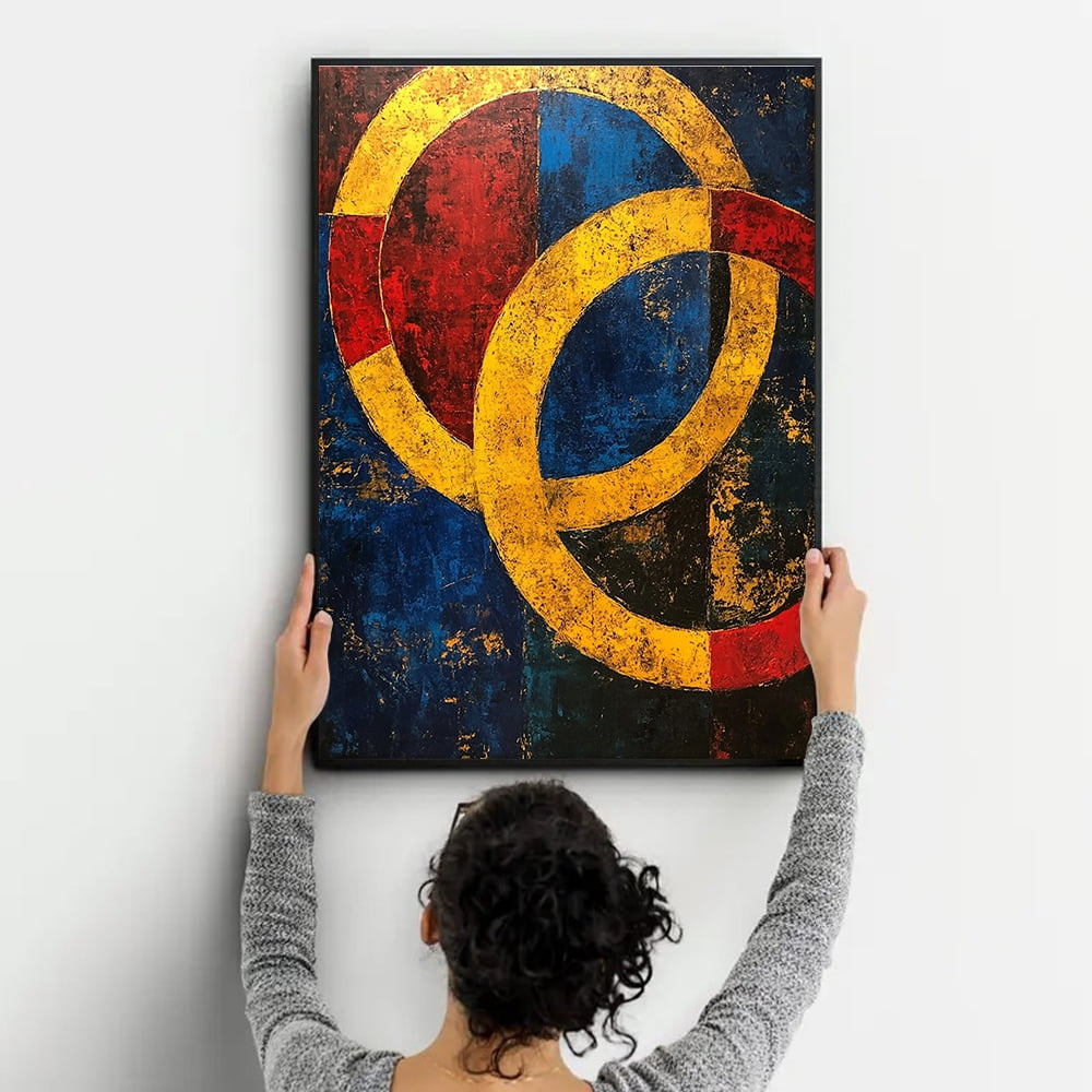 Modern Abstract Art Wall Hanging - Pine-Framed Decorative Painting with ...
