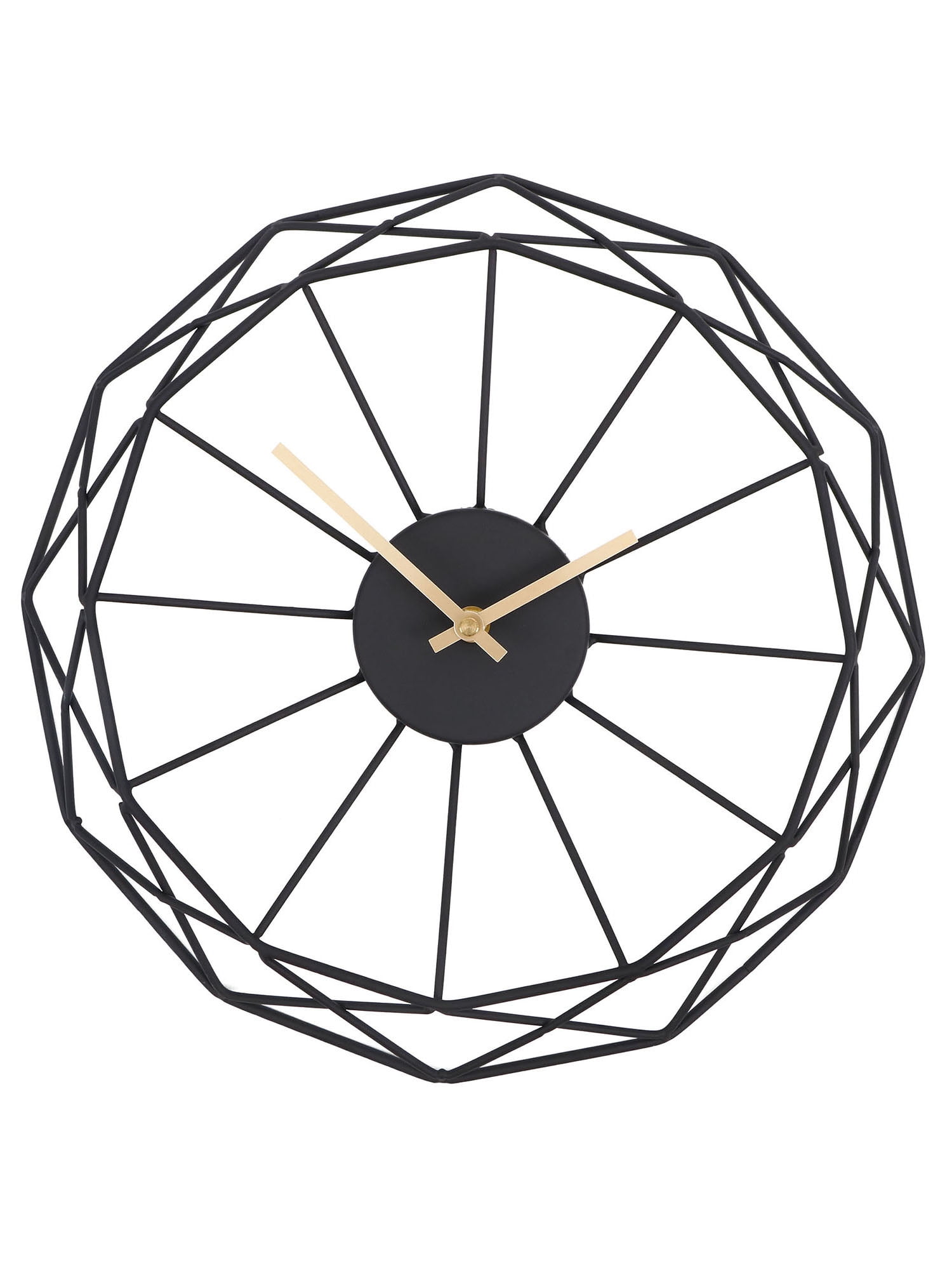 Modern Abstract Artsy 14" Black Iron Frame + Gold Minute & Hour Hand ...