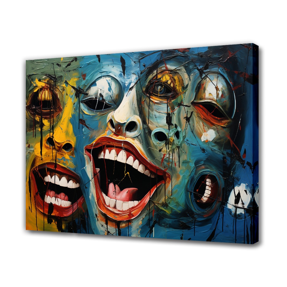 Modern Abstract Artwork Exaggerated Faces Poster Decorative Painting ...