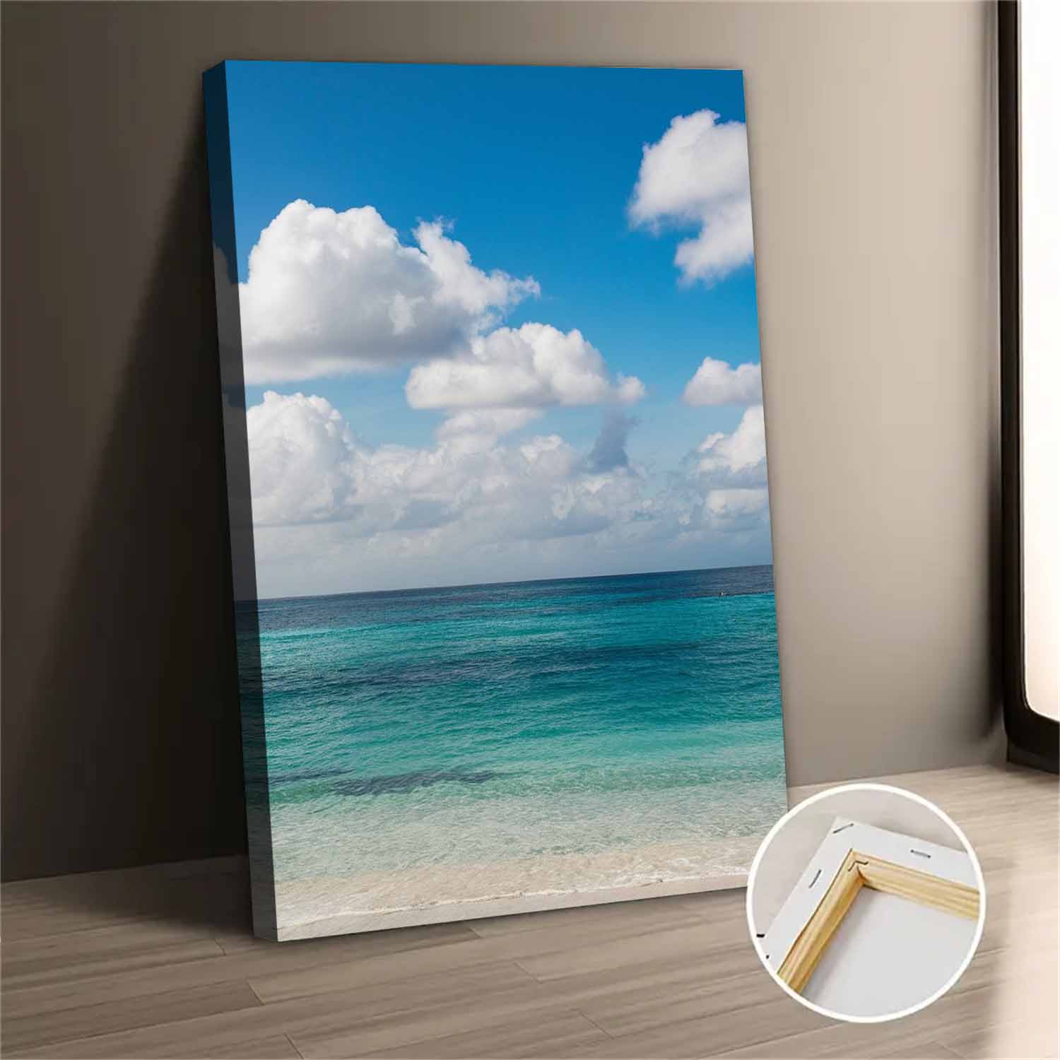 Modern Abstract Beach Canvas Wall Art Print For Bedroom Living Room ...