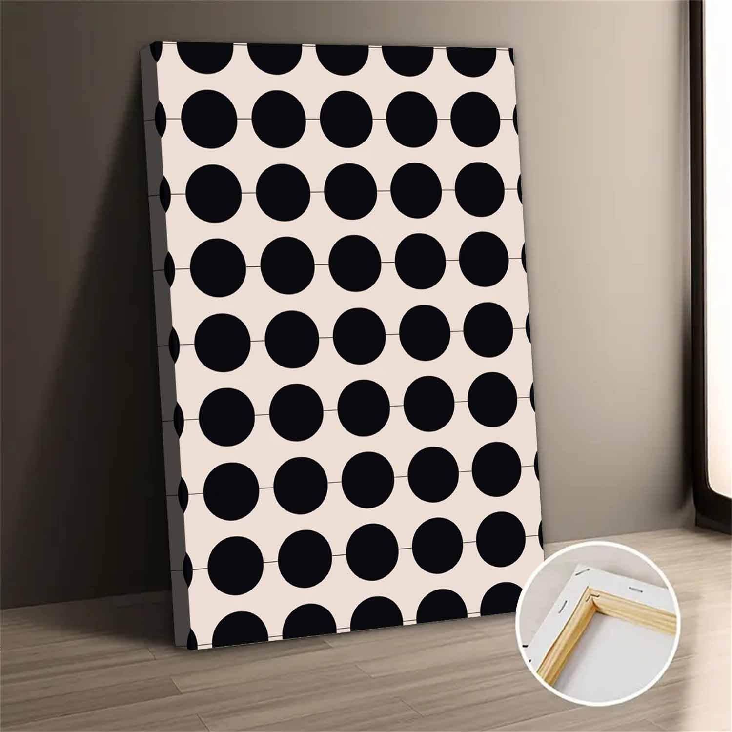 Modern Abstract Black And White Dots Canvas Wall Art - Walmart.com