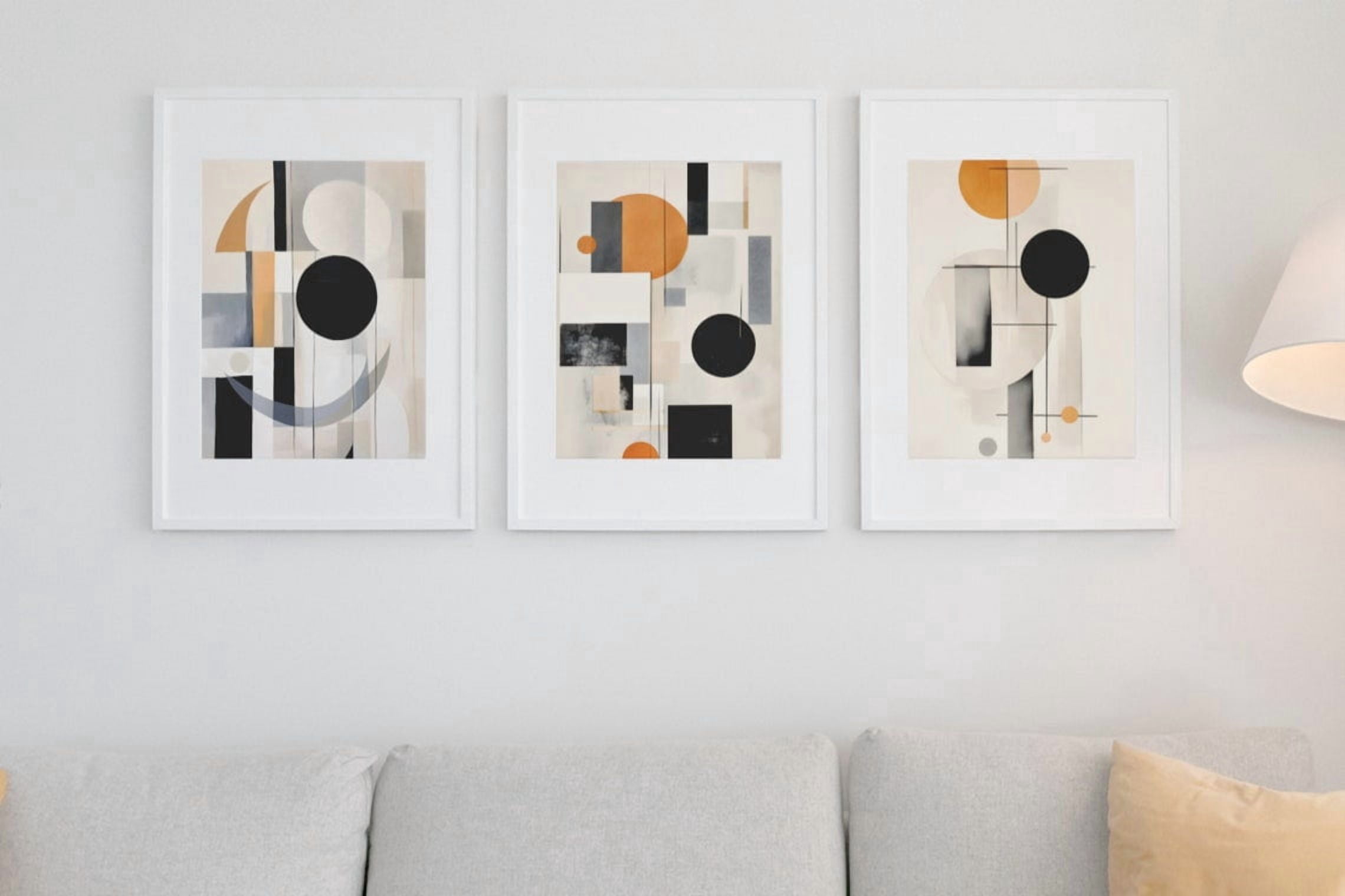 Modern Abstract Black And White Geometric Wall Art Prints, Modern ...