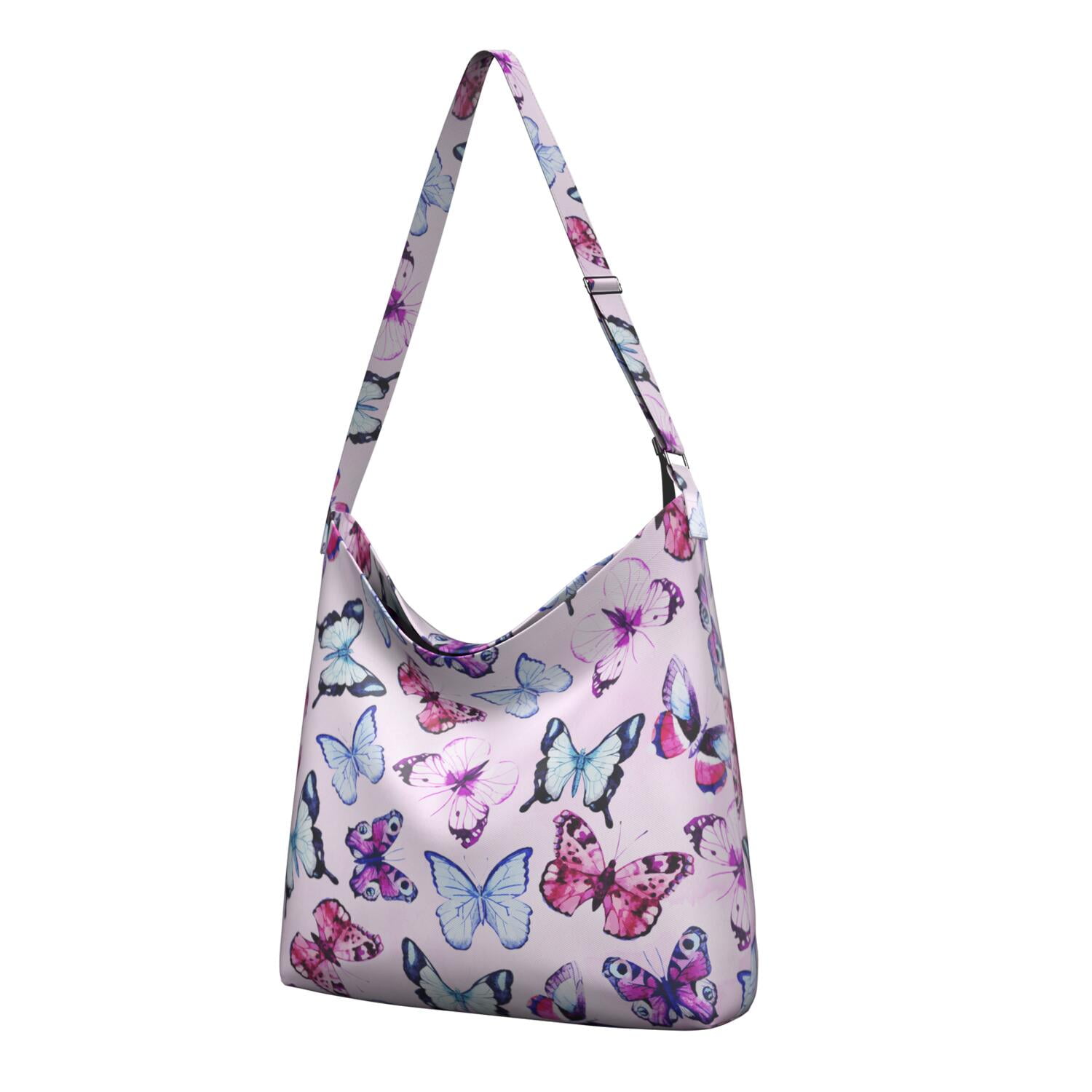 Modern Abstract Butterfly Art Crossbody Bag - Lightweight Multi-Pocket ...
