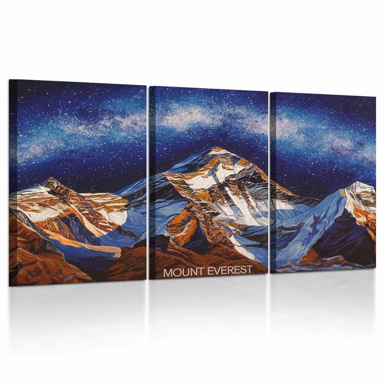 Modern Abstract Canvas Wall Art Print Vintage Mount Everest Milky Way ...
