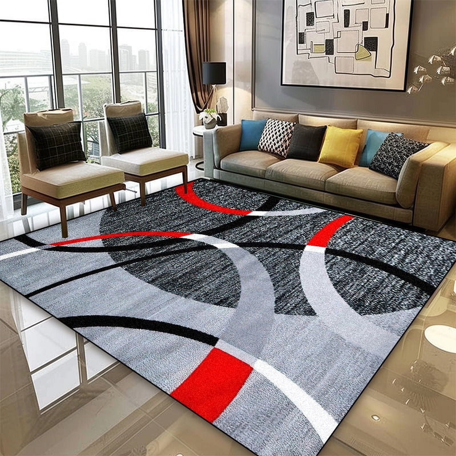 Modern Abstract Carpet Living Room ration Home Sofa Side Washable Large ...