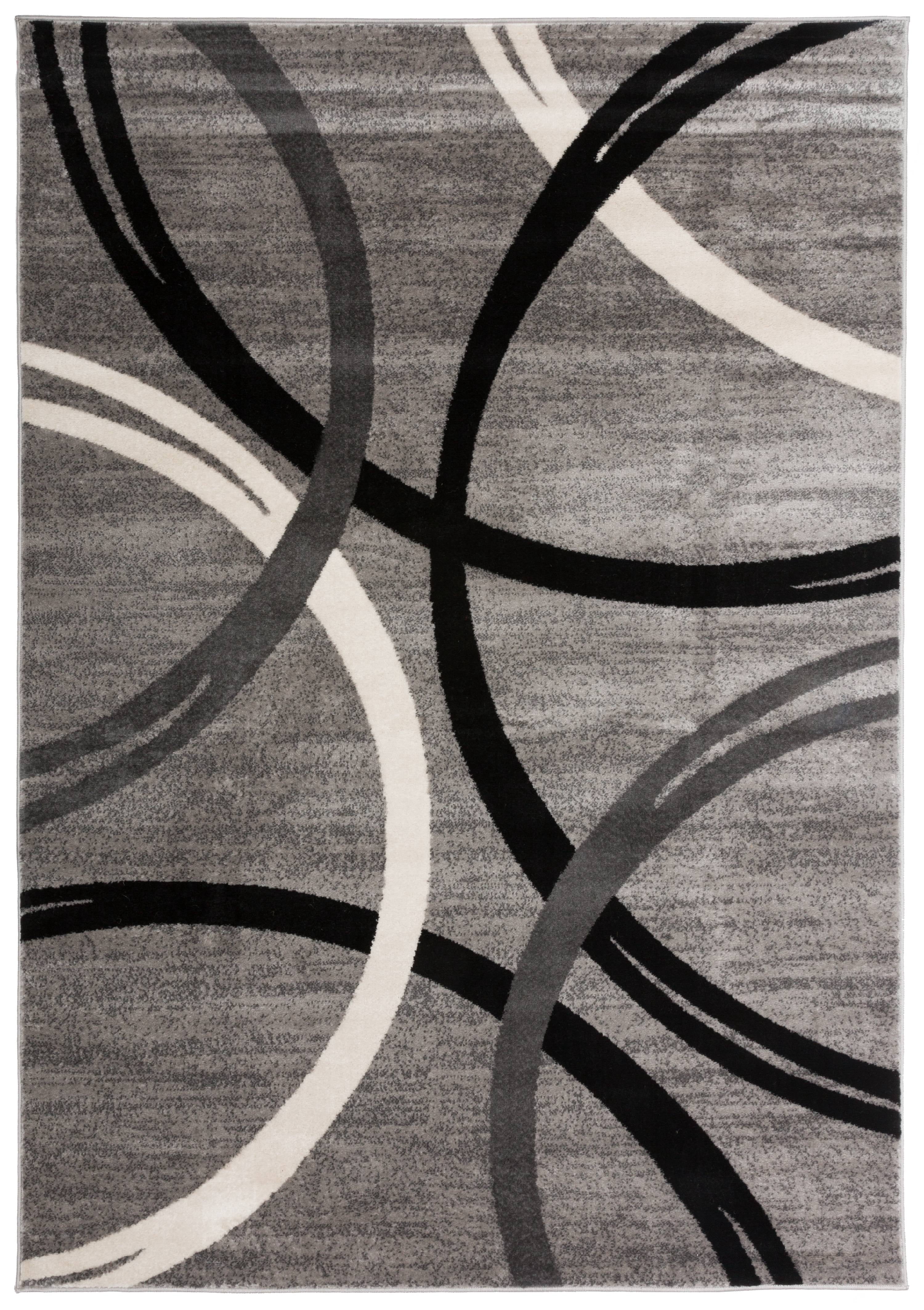 Modern Abstract Circles Design Area Rug 9' x 12' Gray - Walmart.com