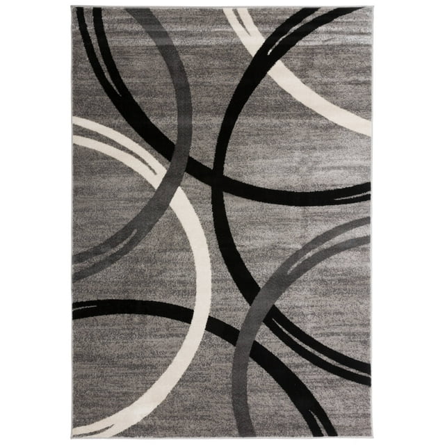 Modern Abstract Circles Design Area Rug 9' x 12' Gray - Walmart.com