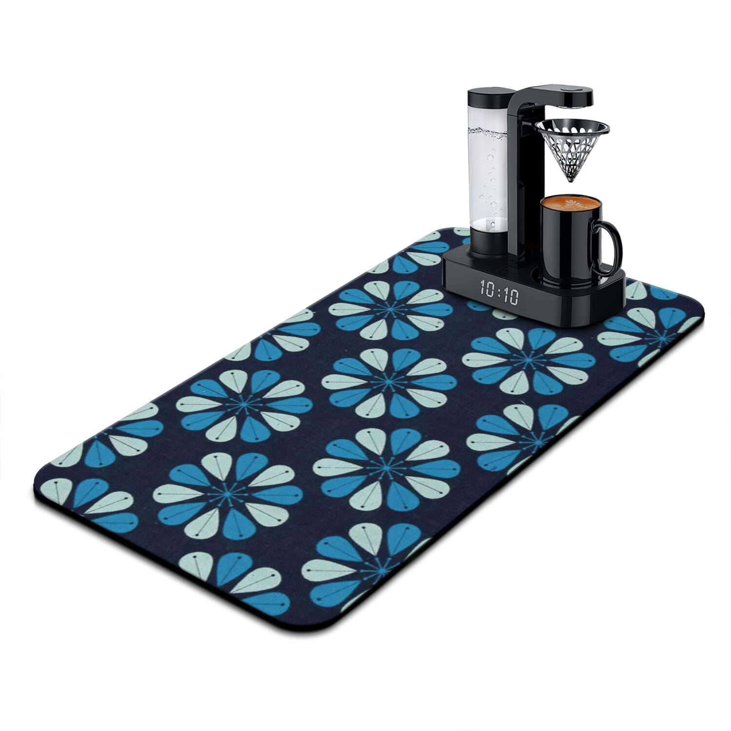Modern Abstract Coffee Mat, Leak-Proof Diatom Mud Dish Drying Mat with ...