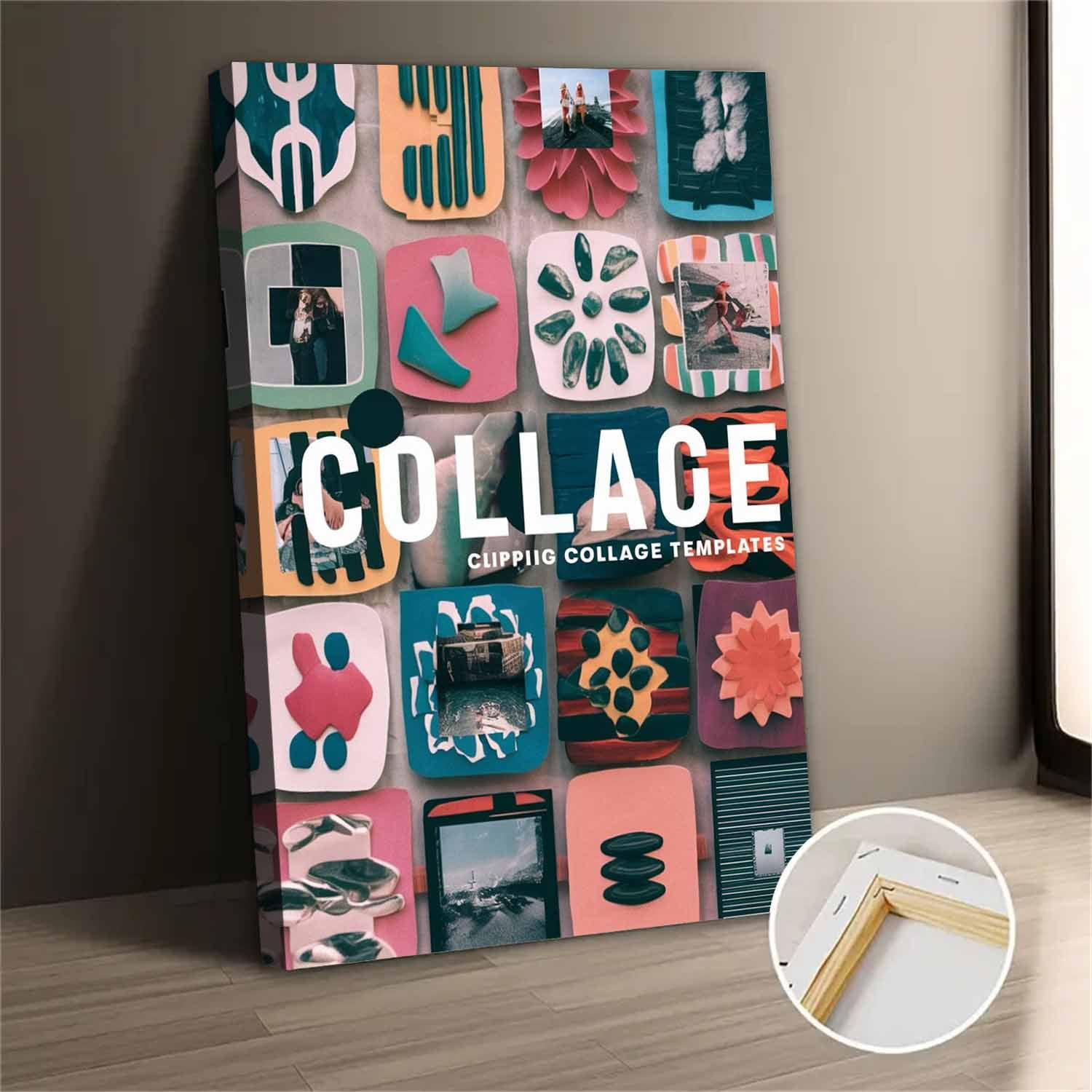 Modern Abstract Collage Canvas Wall Art Decor For Bedroom Living Room ...