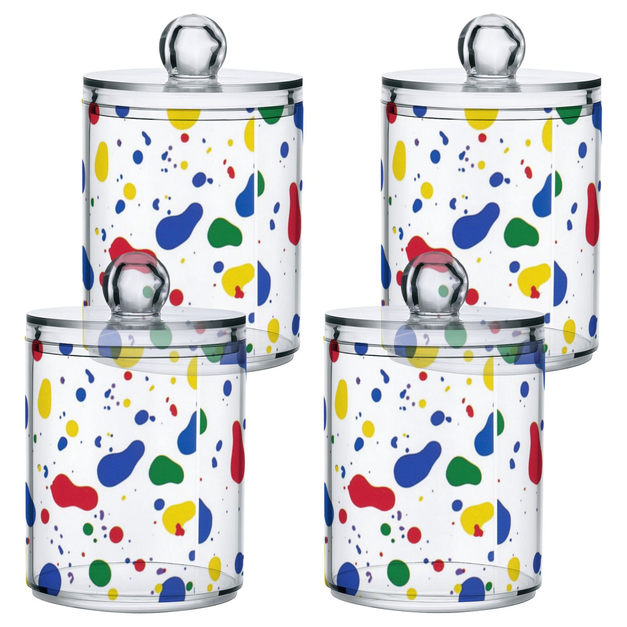 Modern Abstract Color Bathroom Canisters Set of 4 Translucent Plastic ...