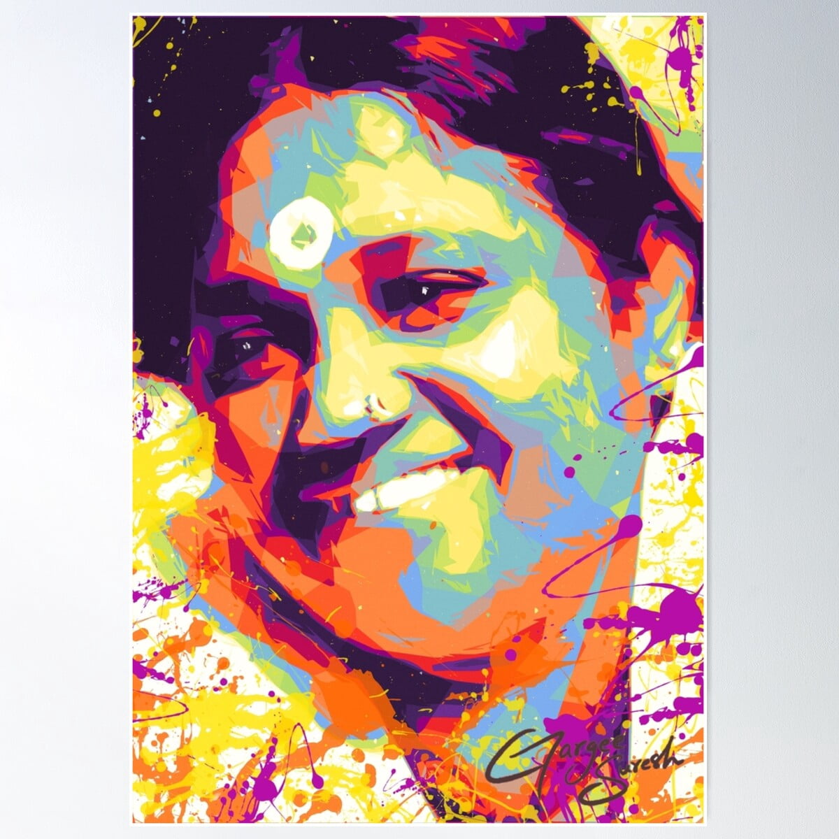 Modern Abstract Colourful Portrait Mata Amritanandamayi Amma Poster ...