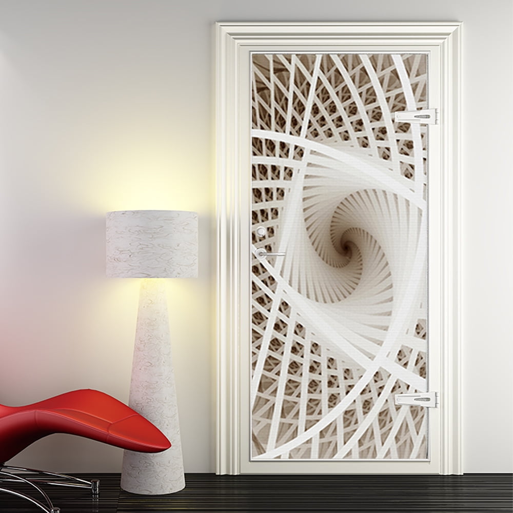 Modern Abstract Deep White Corridor 3D Door Sticker Waterproof Self ...