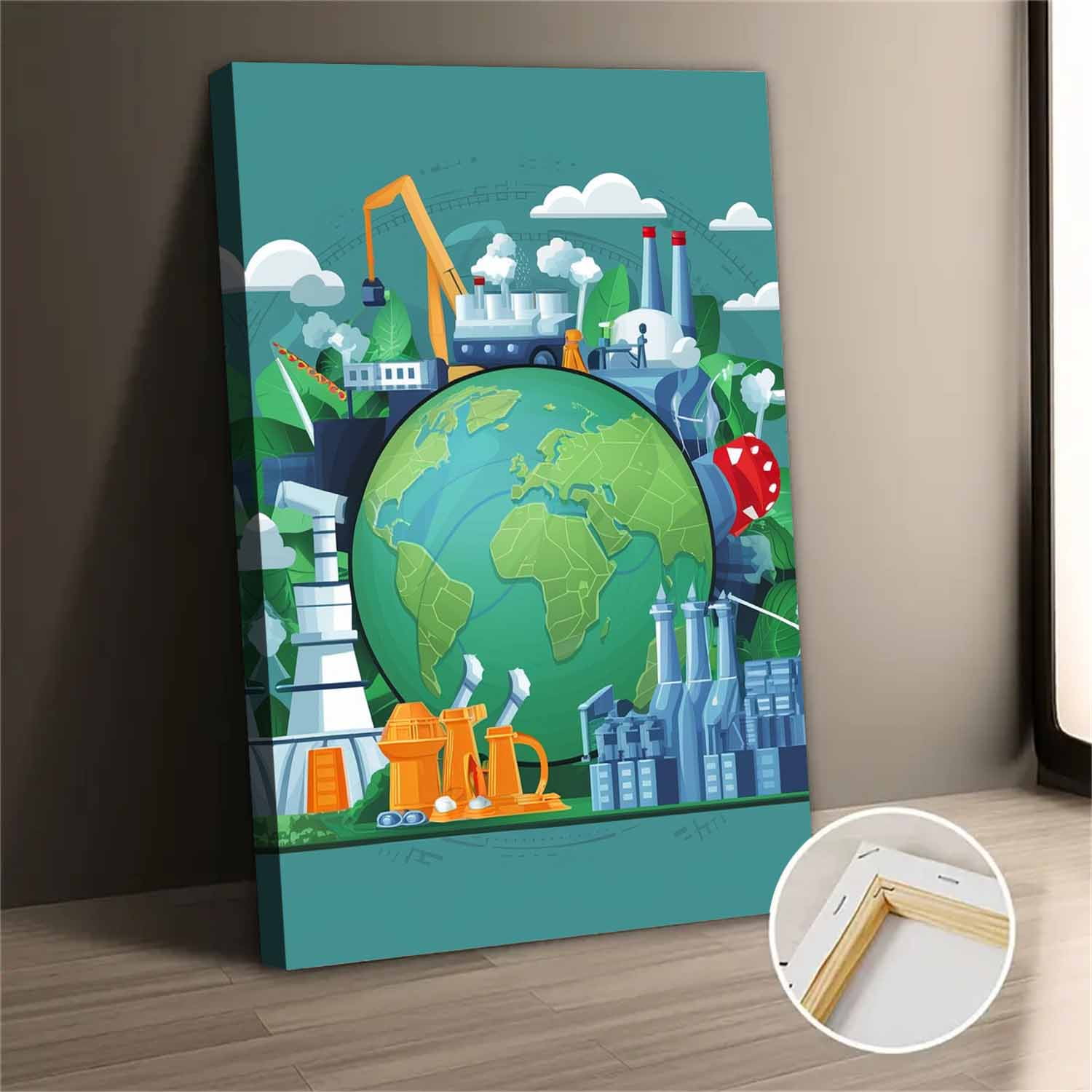 Modern Abstract Earth Globe Canvas Wall Art Print Decoration - Walmart.com