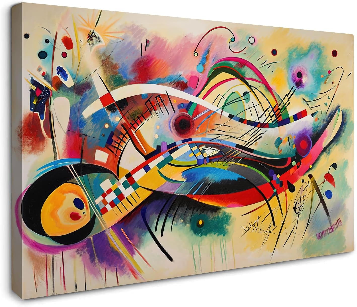 Modern Abstract Expressionism Canvas Print Hand Painted Look Bold Color Splendor Wall Art Decor ...