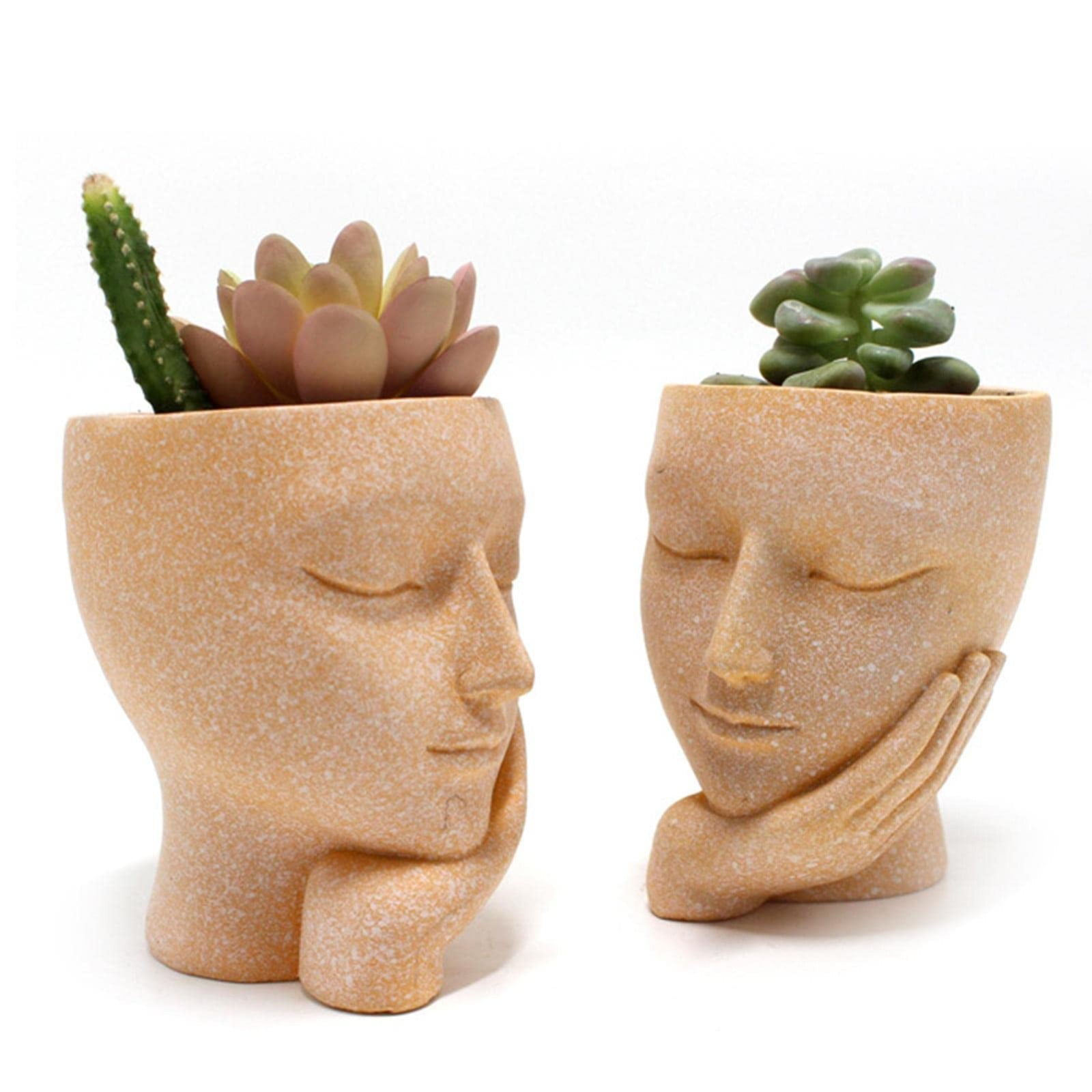 Modern Abstract Face Flower Pot for Succulents Resin Head Planter with ...