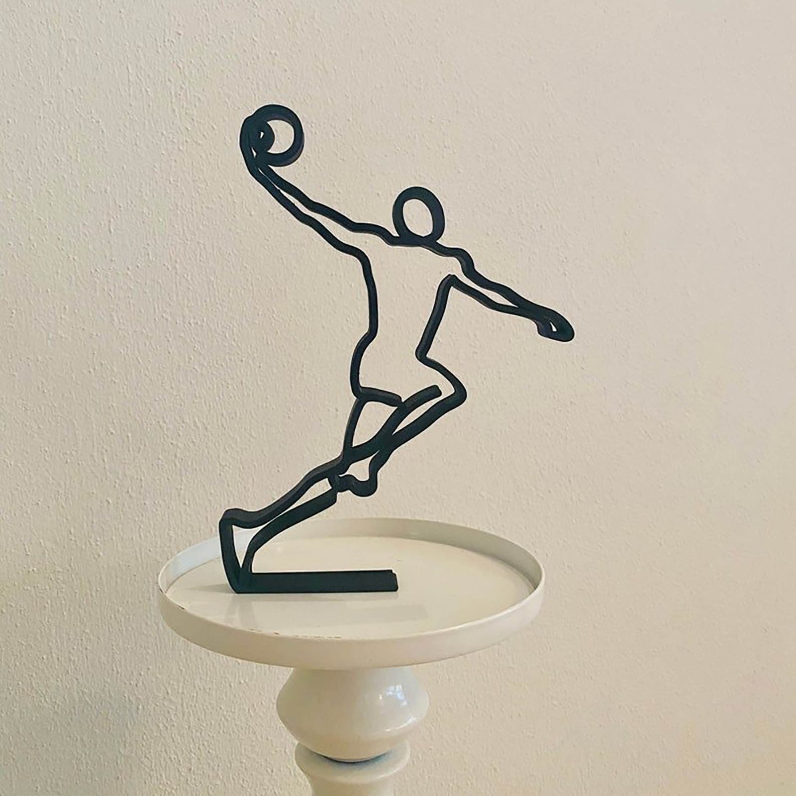 Modern Abstract Face Metal Lines Figure Movement Art Metal Face Outline Geometric Frame Wire ...