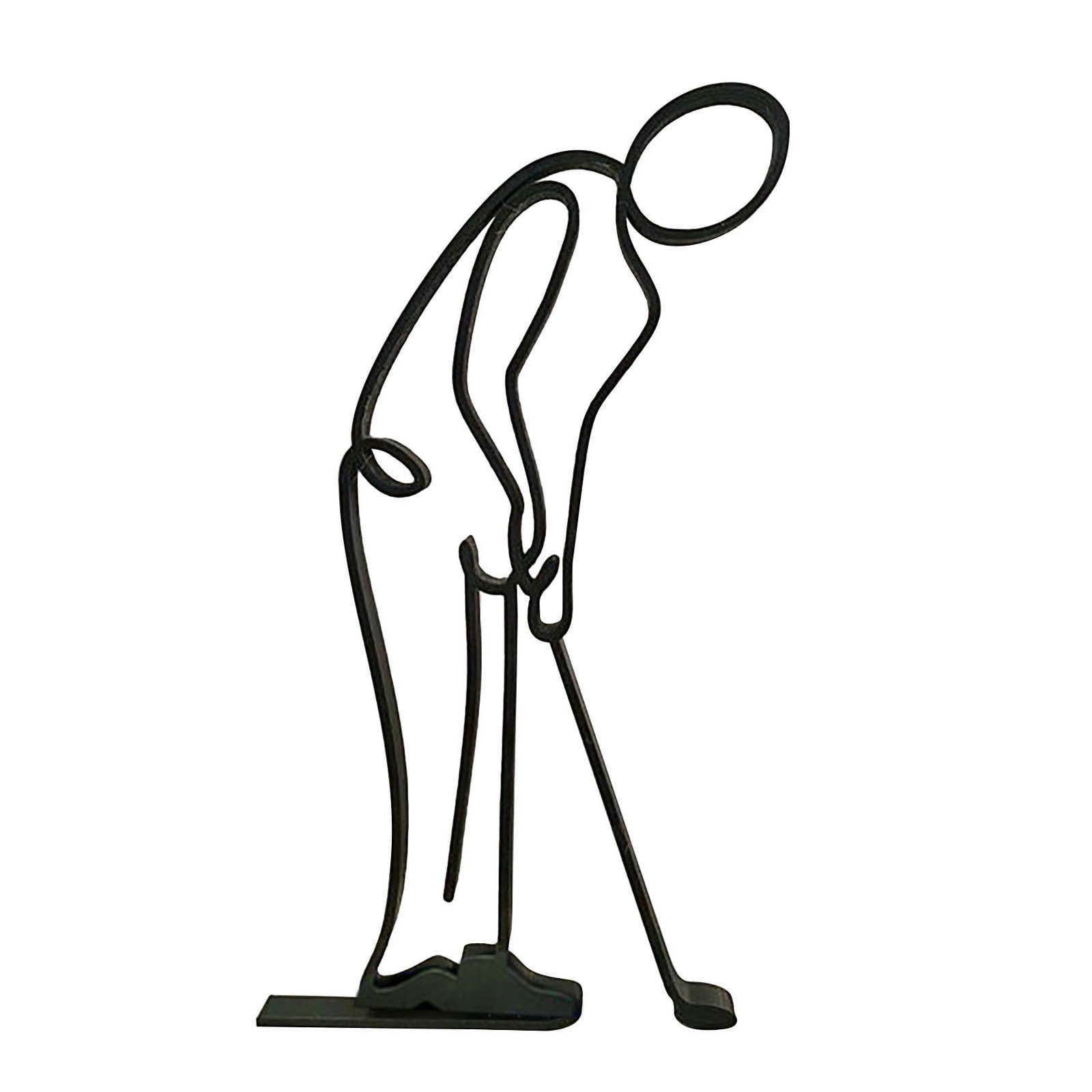 Modern Abstract Face Metal Lines Figure Movement Art Metal Face Outline ...