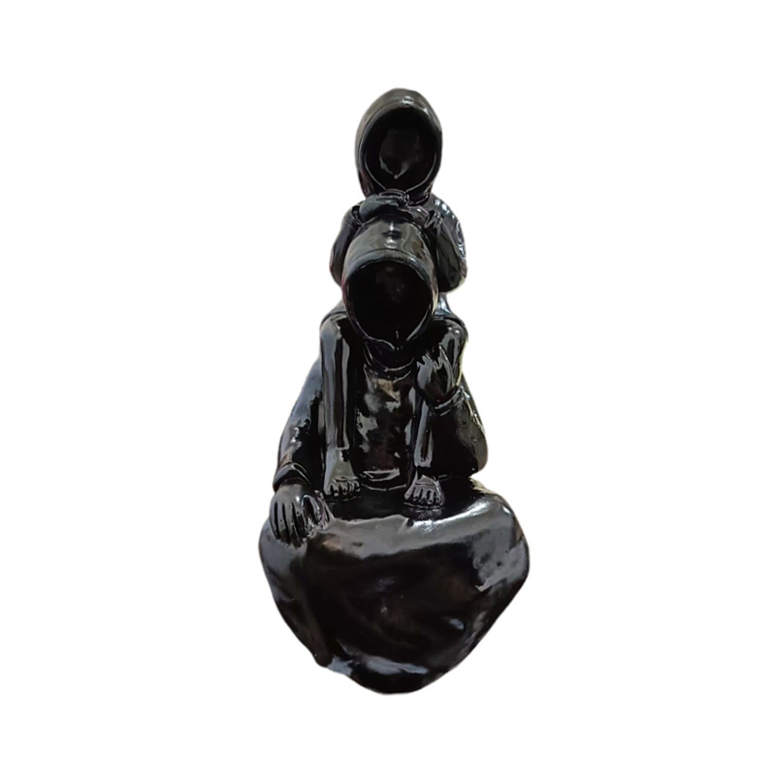 Modern Abstract Faceless Family Sculpture, Red Resin Mother and Child ...