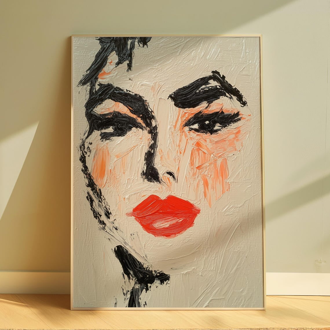 Modern Abstract Figure Art Print Woman Painting Hand Drawn Poster ...