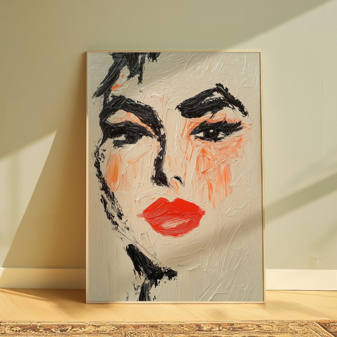 Modern Abstract Figure Feminine Wall Art, Unframed Canvas Size 24x36 ...
