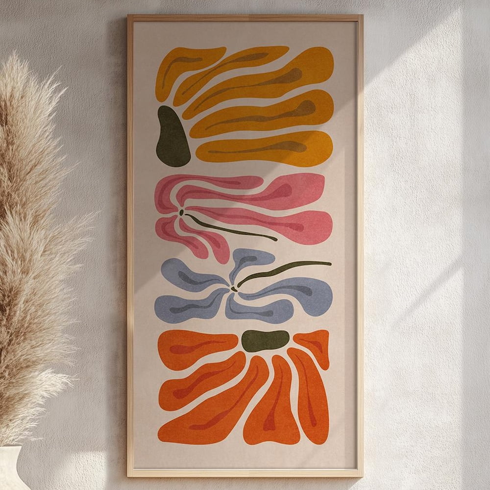 Modern Abstract Flower Botanical Print, Abstract Floral Wall Art Poster ...