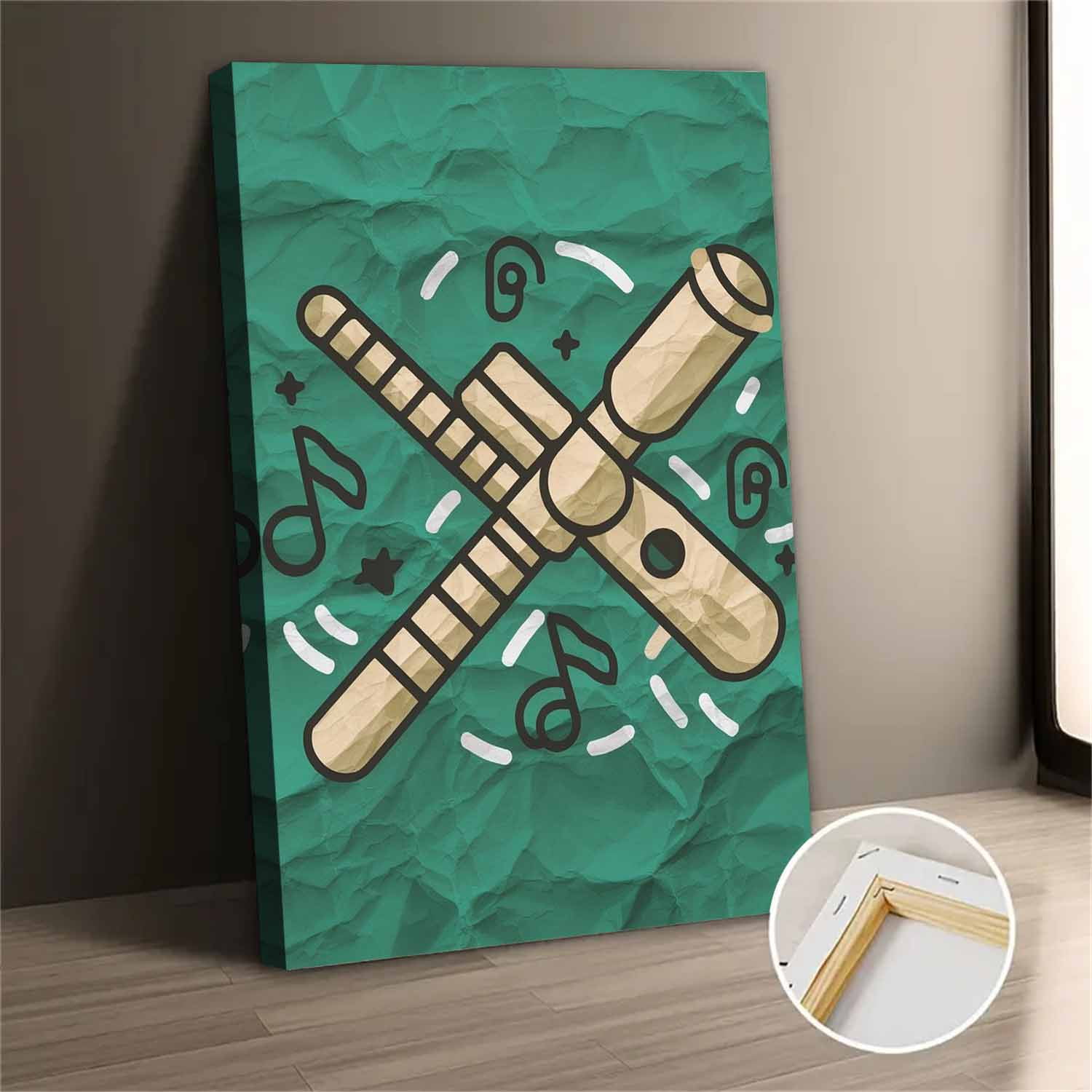 Modern Abstract Flute And Music Notes Canvas Wall Art - Walmart.com