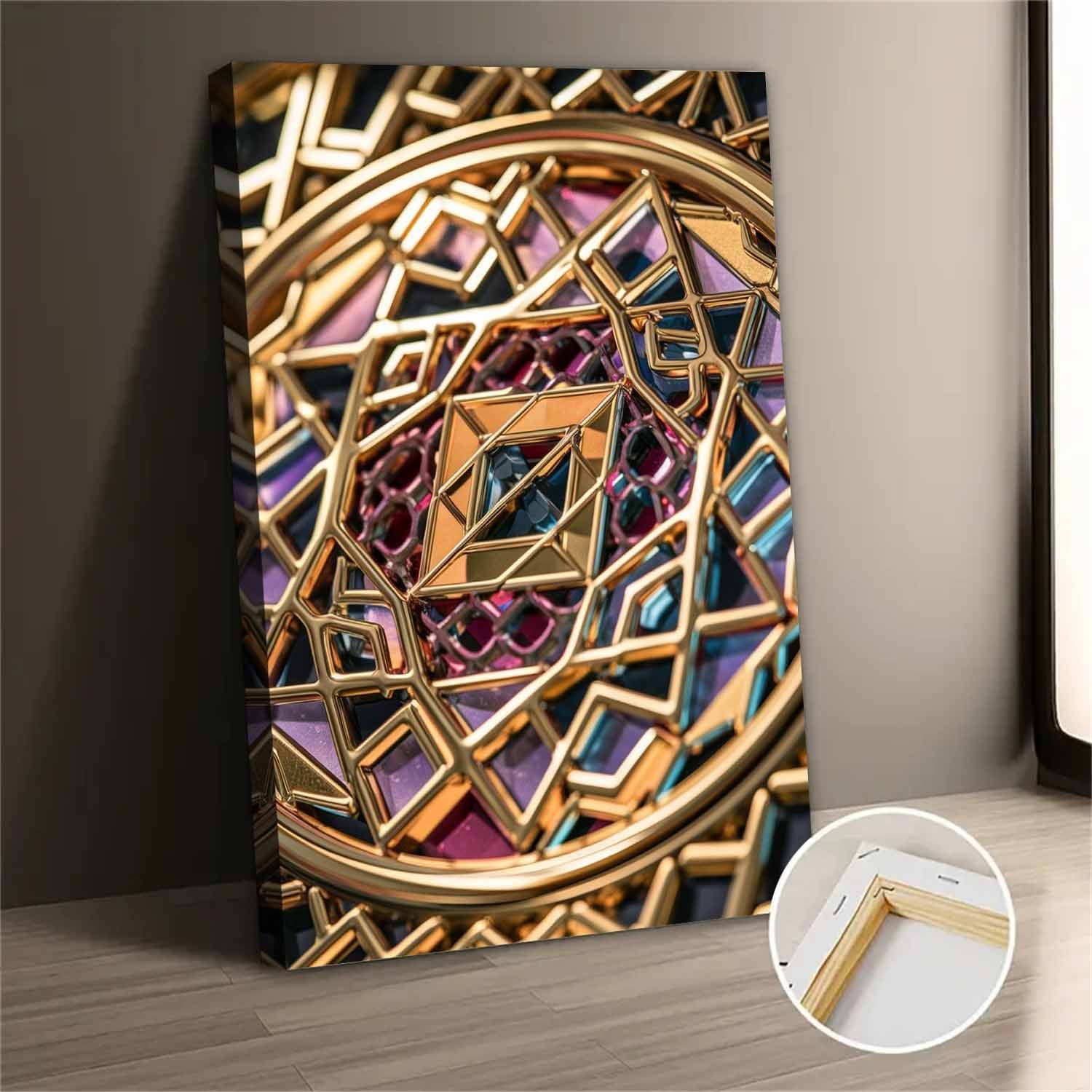 Modern Abstract Geometric Canvas Wall Art Print For Bedroom Living Room ...