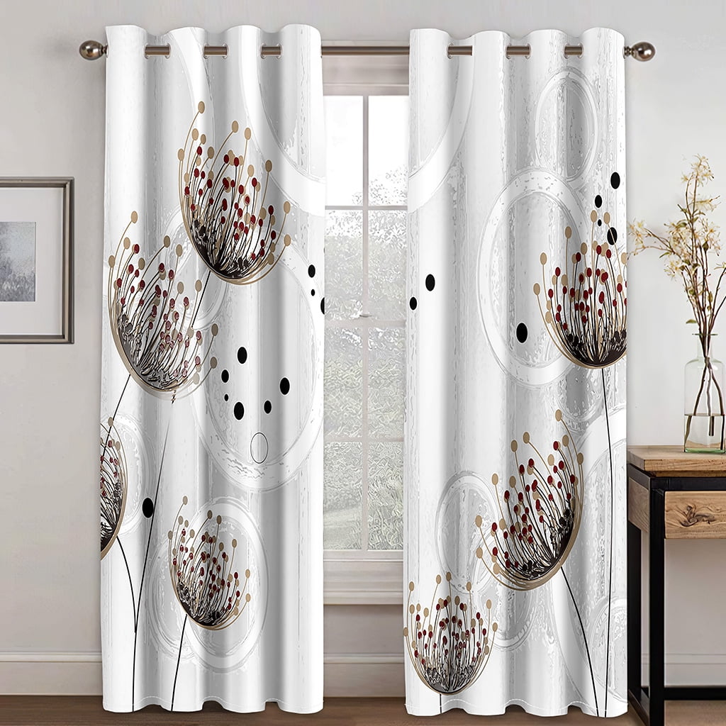 Modern Abstract Geometric Plain Circle Child Window Curtains Drapes for ...