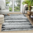 Modern Abstract Gray and Black Faded Area Rug for Living Room, Bedroom ...