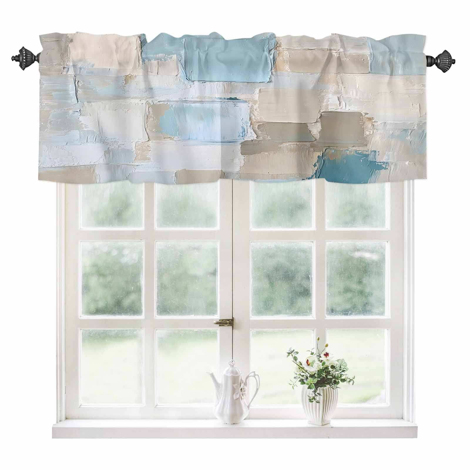 Modern Abstract Kitchen Valances for Windows 60x18 Inch Kitchen ...