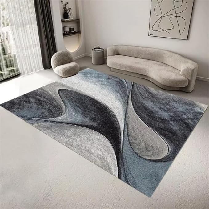 Modern Abstract Lines Large Area Rug For Living Room, Marble Fade ...