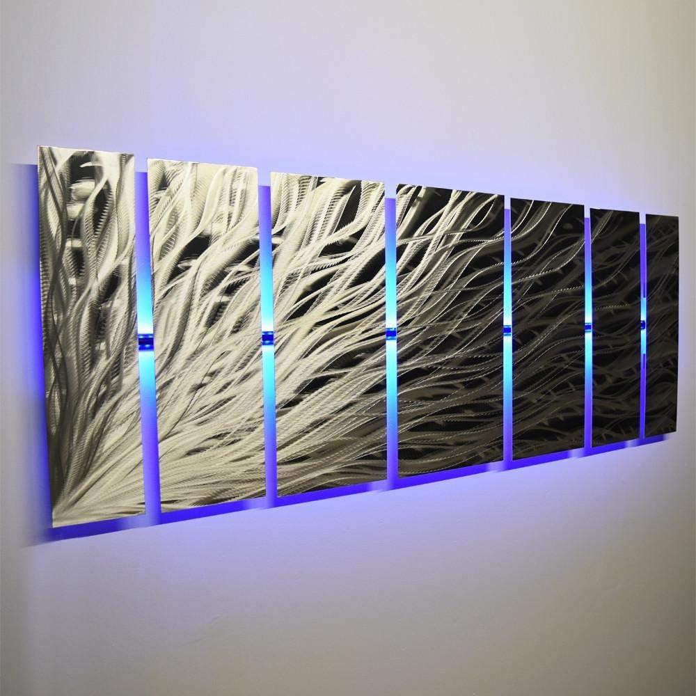 Modern Abstract Metal Silver Wall Art Large Metal Art Panels Silver ...